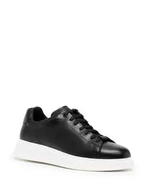 BOSS Lace-up Leather Sneakers - Black
