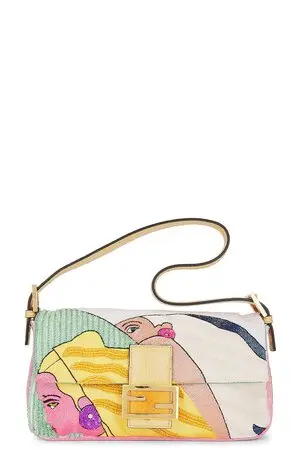 Fendi 1997 Beaded Baguette Shoulder Bag