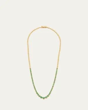 JENNIFER MEYER Yellow Graduated Emerald Tennis Necklace