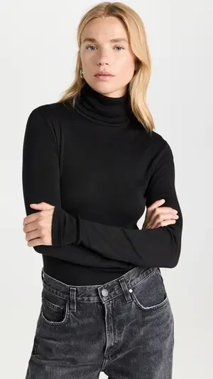 Splendid Classic Turtleneck - Black