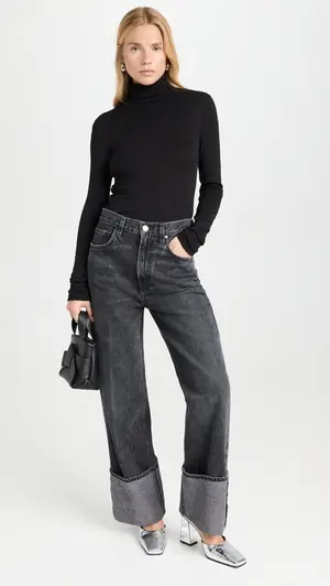 Splendid Classic Turtleneck - Black