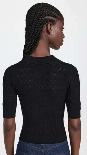 Sea Rue Fine Gauge Knit Polo Sweater