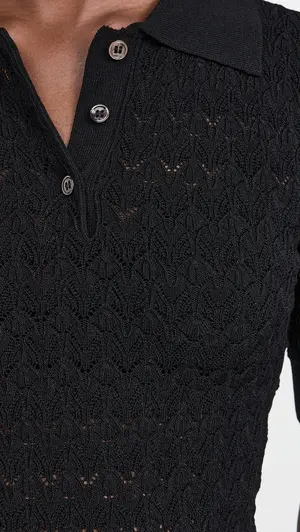 Sea Rue Fine Gauge Knit Polo Sweater