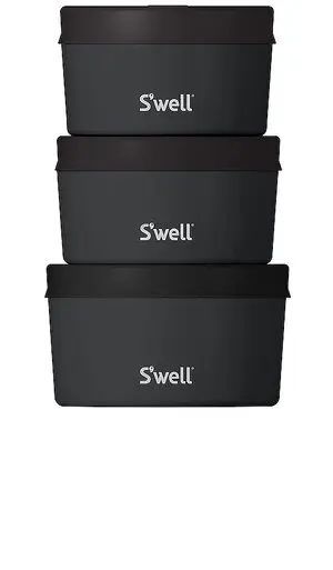 S'WELL 6pc Canister Set In Black - Black Onyx