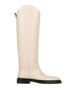 JIL SANDER Riding Leather Boots - Ivory