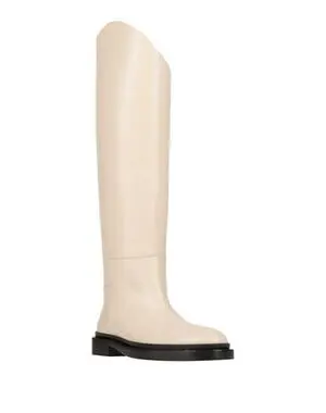 JIL SANDER Riding Leather Boots - Ivory