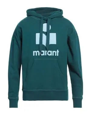 MARANT ETOILE Flocked French Terry Hoodie - Green