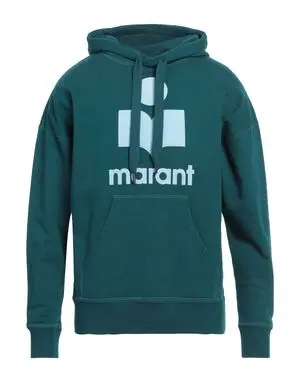 MARANT ETOILE Flocked French Terry Hoodie - Green