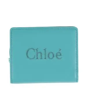 Chloé Woman Wallet White Size - Calfskin Blue