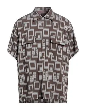 Needles Man Shirt Off White Size M Rayon, Polyester, Linen Brown