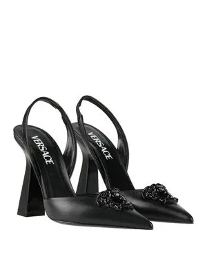 Versace Pumps In Soft Leather - Black