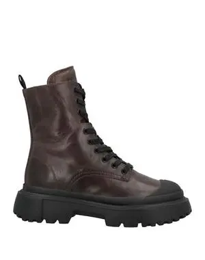 Hogan Leather Ankle Boots Brown