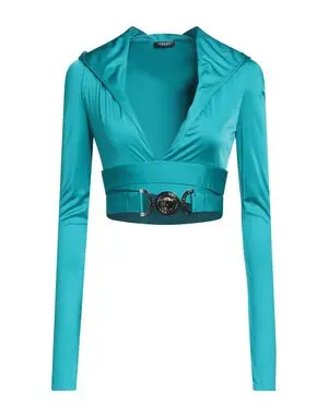 Versace Cropped Jersey Top - Green