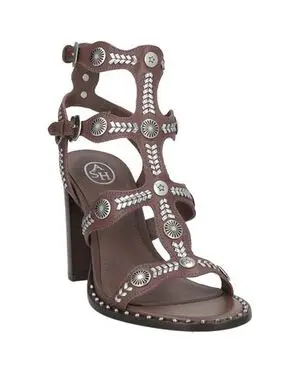 Ash Sandals In Soft Leather With Metal Detailing - Brown
