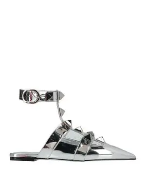 Valentino Garavani Leather Ballet Flats - Silver