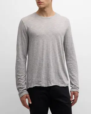 ATM Anthony Thomas Melillo Long-sleeve Destroyed Cotton T-shirt - Heather Grey