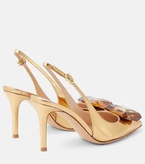 GIANVITO ROSSI Jaipur Metallic Slingback Pumps
