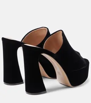 GIANVITO ROSSI Velvet Platform Mules - Multicoloured