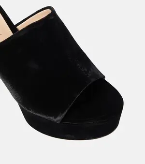 GIANVITO ROSSI Velvet Platform Mules - Multicoloured