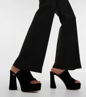 GIANVITO ROSSI Holly Velvet Platform Mules - Multicoloured