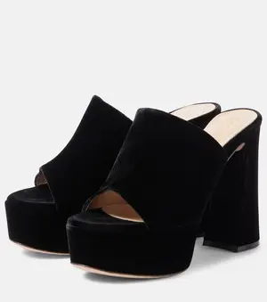 GIANVITO ROSSI Holly Velvet Platform Mules - Multicoloured