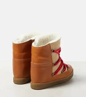Isabel Marant Nowles Leather Snow Boots - Brown