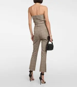 Veronica Beard Checked High-rise Slim Pants