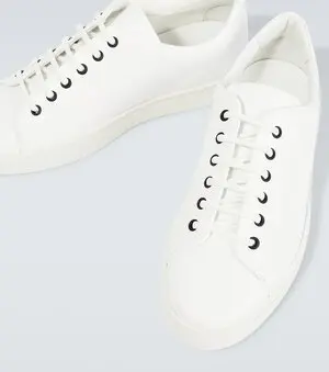 Manolo Blahnik Calf Leather Lace-up Sneakers - White