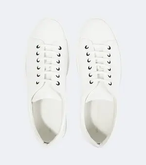 Manolo Blahnik Calf Leather Lace-up Sneakers - White