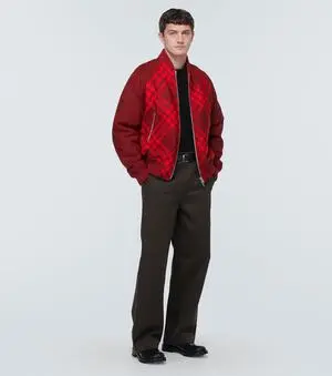 Burberry Check Wool-blend Bomber Jacket
