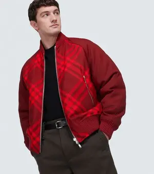 Burberry Check Wool-blend Bomber Jacket