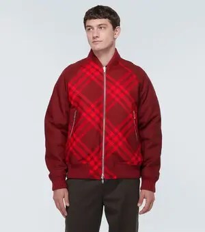 Burberry Check Wool-blend Bomber Jacket