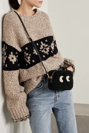 ANYA HINDMARCH Eyes Shearling Shoulder Bag