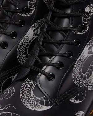 Dr. Martens 1460 Serpent Print Leather Lace Up Boots