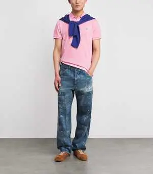 Polo Ralph Lauren Slim Fit Cotton Mesh Polo Shirt With Embroidered Logo - Pink