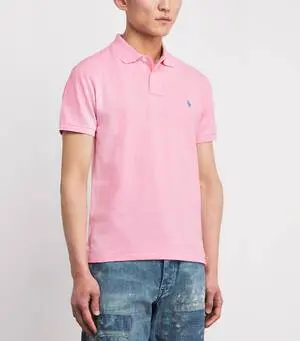Polo Ralph Lauren Slim Fit Cotton Mesh Polo Shirt With Embroidered Logo - Pink