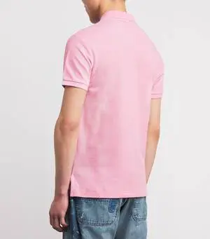 Polo Ralph Lauren Slim Fit Cotton Mesh Polo Shirt With Embroidered Logo - Pink