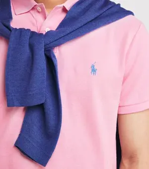 Polo Ralph Lauren Slim Fit Cotton Mesh Polo Shirt With Embroidered Logo - Pink