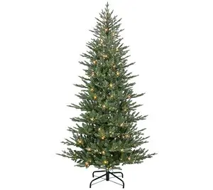 PULEO INTERNATIONAL Puleo 7.5' Pre-lit Alberta Slim Artificial Spru Ce Tree - One-color