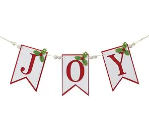 MELROSE Joy Holiday Banner Garland 21'l - One-color