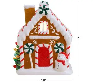 MR. CHRISTMAS 7' Nostalgic Ceramic Lit Gingerbr Ead House