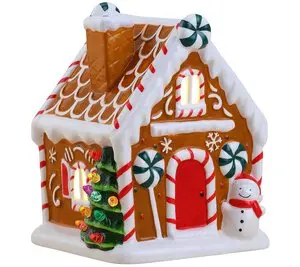 MR. CHRISTMAS 7' Nostalgic Ceramic Lit Gingerbr Ead House