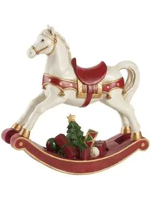 VILLEROY & BOCH Xl Winter Collage Rocking Horse - White