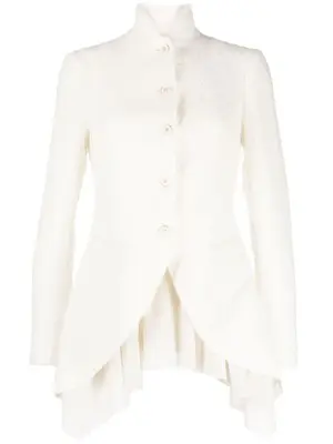 FORME D'EXPRESSION Stand-up Collar Button-up Jacket - White