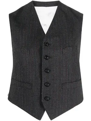 MAISON MARGIELA Stripe-print Wool Waistcoat