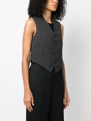 MAISON MARGIELA Stripe-print Wool Waistcoat