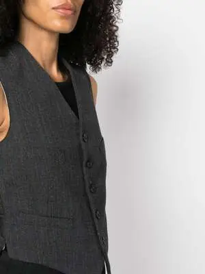 MAISON MARGIELA Stripe-print Wool Waistcoat