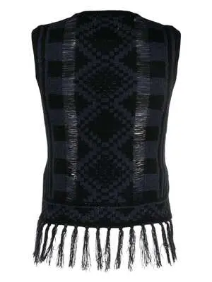 Scotch & Soda Patterned Intarsia Fringed Vest