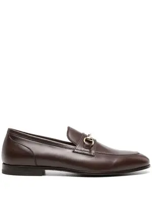 SCAROSSO Horsebit Leather Loafers - Brown
