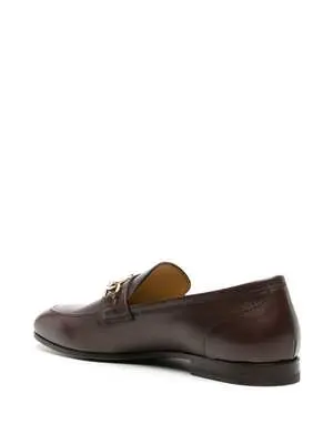 SCAROSSO Horsebit Leather Loafers - Brown